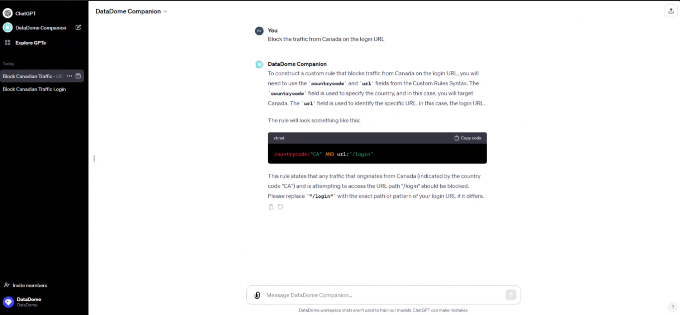 Introducing DataDome Companion: A Powerful New ChatGPT Application to ...